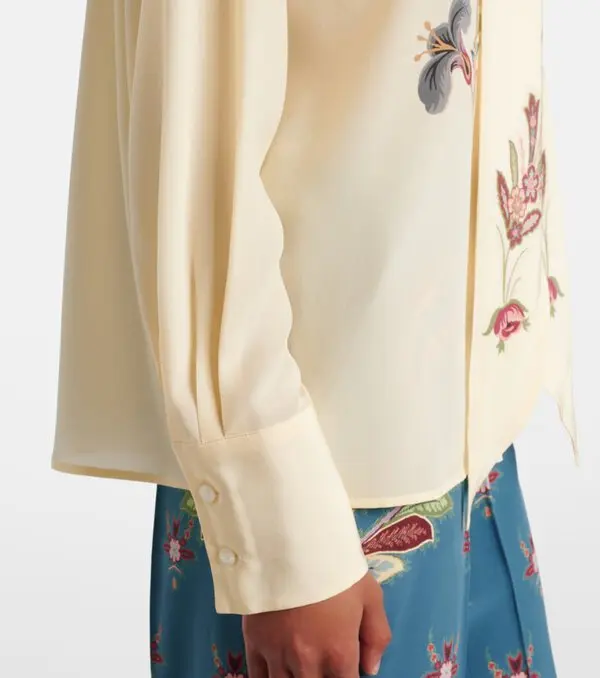 Etro Floral Silk Blouse - Yellow
