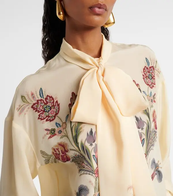 Etro Floral Silk Blouse - Yellow