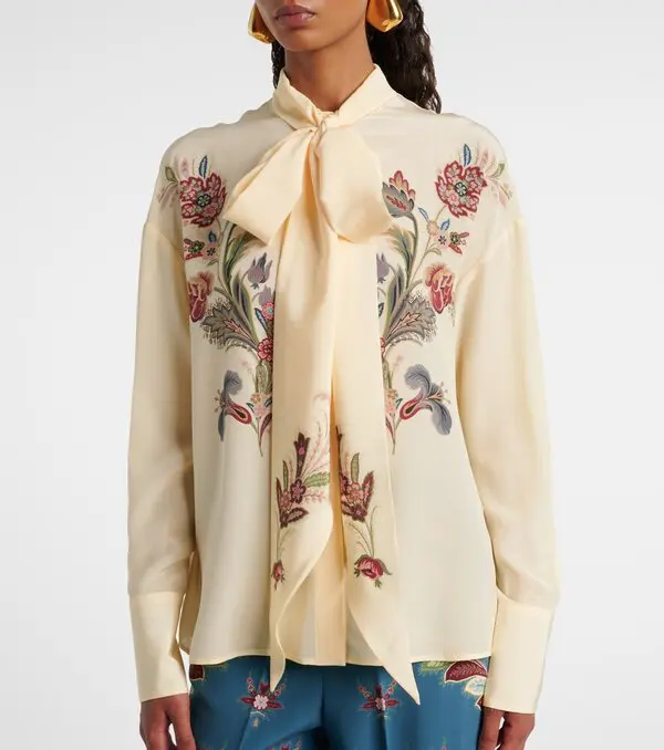 Etro Floral Silk Blouse - Yellow