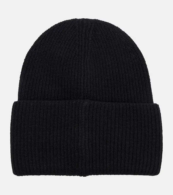 Moncler Ribbed-knit Virgin Wool Beanie - Black
