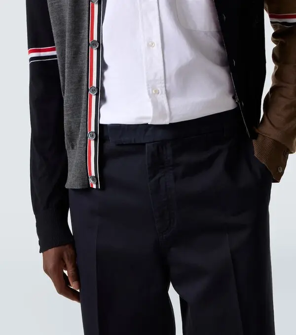 Thom Browne Cotton Twill Straight Pants