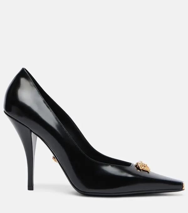 Versace La Medusa 105 Leather Pumps - Black