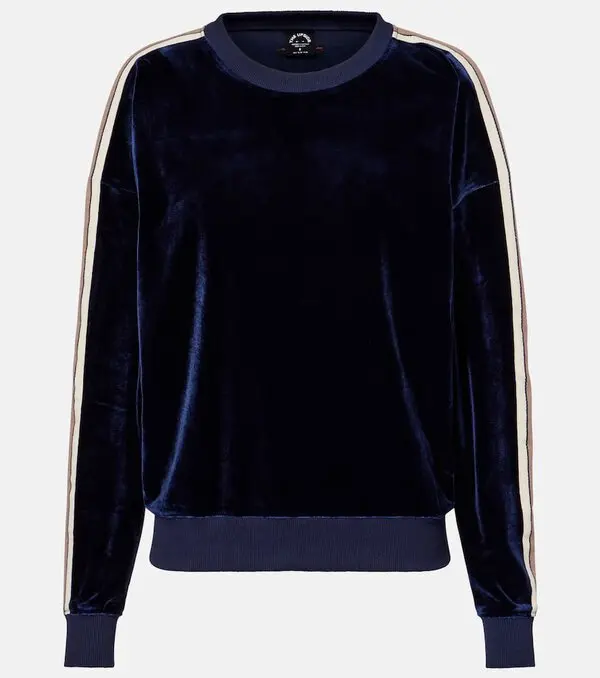 The Upside Monaco Lisel Striped Velour Sweatshirt