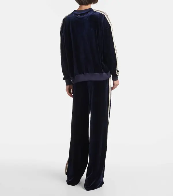 The Upside Monaco Lisel Striped Velour Sweatshirt
