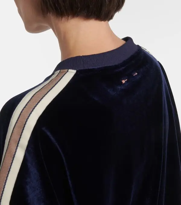 The Upside Monaco Lisel Striped Velour Sweatshirt