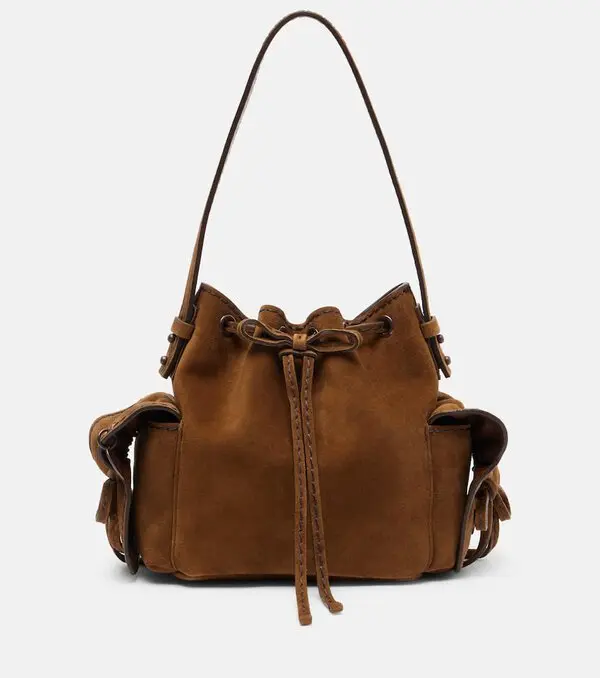 Acne Studios Multipocket Mini Suede Bucket Bag