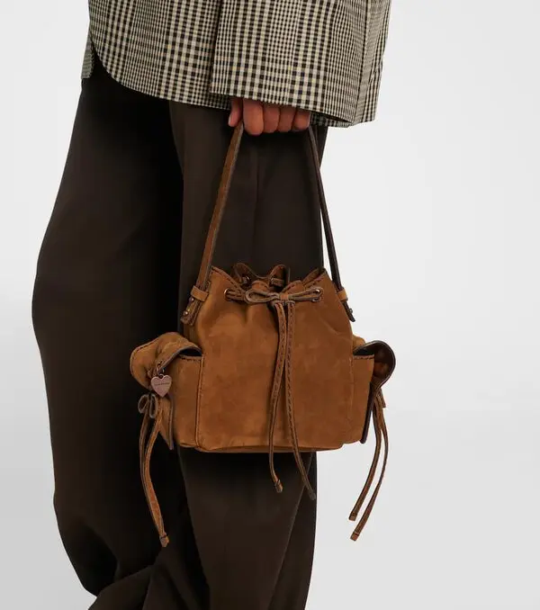 Acne Studios Multipocket Mini Suede Bucket Bag