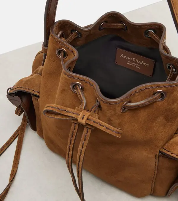 Acne Studios Multipocket Mini Suede Bucket Bag