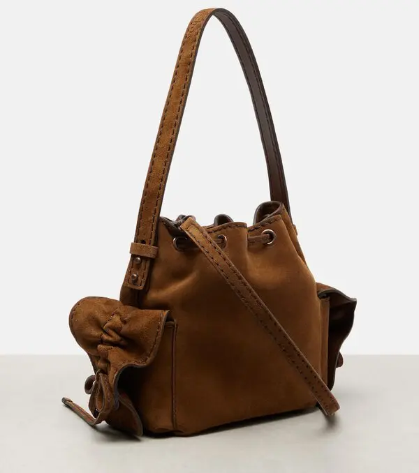 Acne Studios Multipocket Mini Suede Bucket Bag