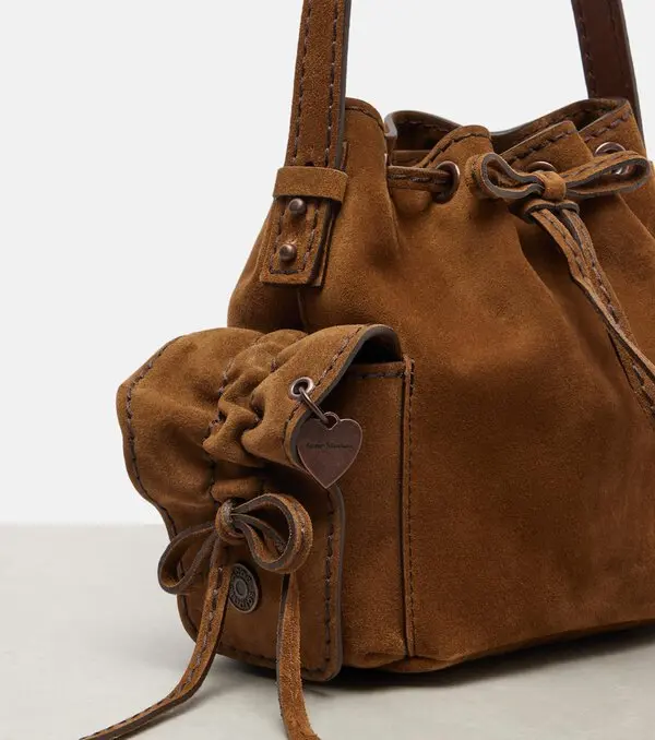 Acne Studios Multipocket Mini Suede Bucket Bag