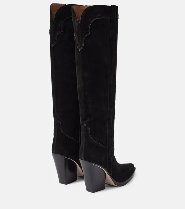 Paris Texas El Dorado Suede Cowboy Boots - Black