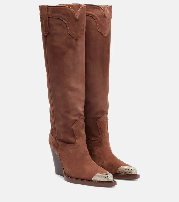 Paris Texas El Dorado Suede Cowboy Boots - Brown