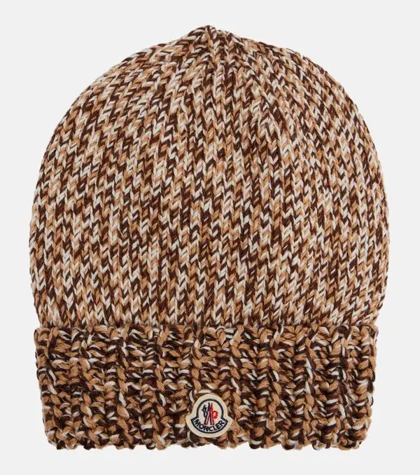Moncler Mouliné Wool-blend Beanie - Neutrals