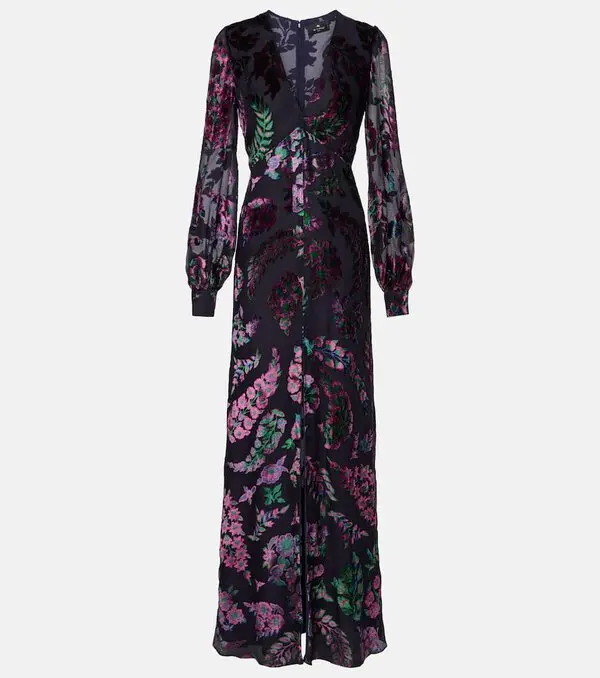 Etro Embroidered Sheer Gown - Multicoloured