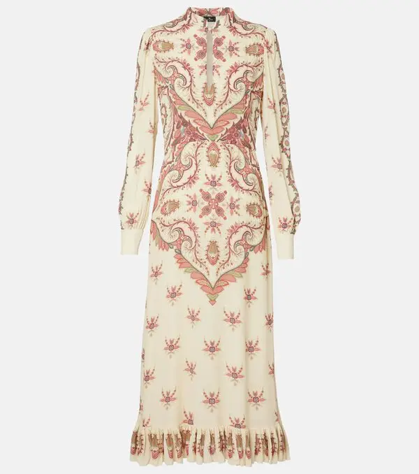 Etro Cutout Printed Midi Dress
