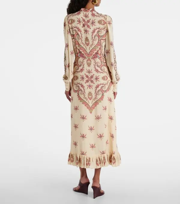 Etro Cutout Printed Midi Dress