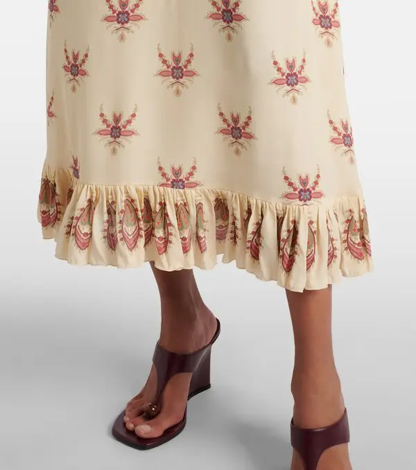 Etro Cutout Printed Midi Dress