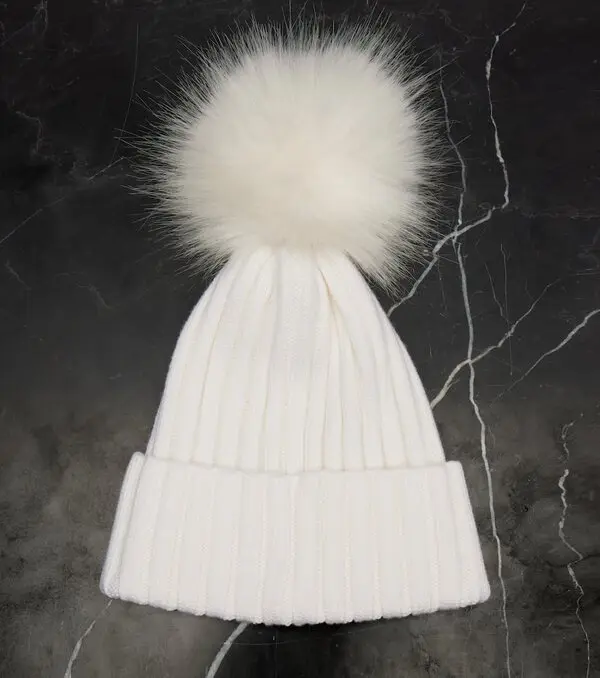 Moncler Ribbed-knit Virgin Wool Beanie - White
