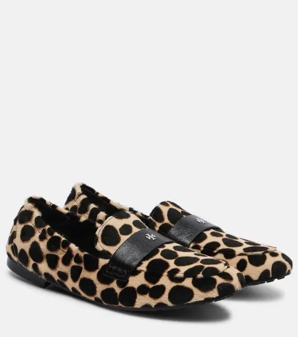 Tory Burch Ballet Leopard-print Calf Hair Loafers - Beige