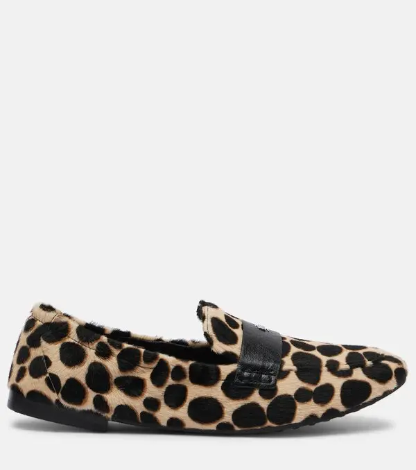 Tory Burch Ballet Leopard-print Calf Hair Loafers - Beige