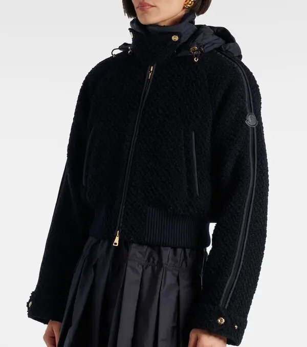 Moncler Hooded Virgin Wool Down Jacket