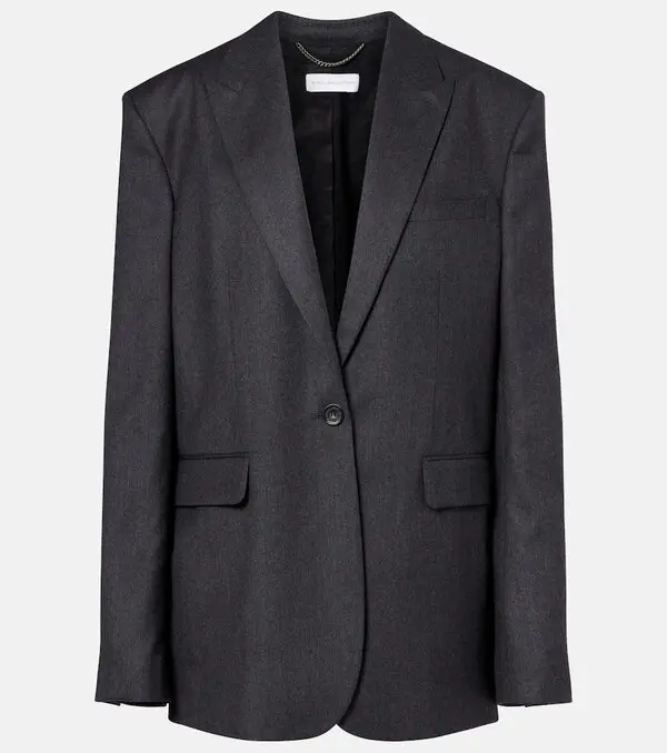 Stella McCartney Iconic Wool Flannel Blazer - Grey