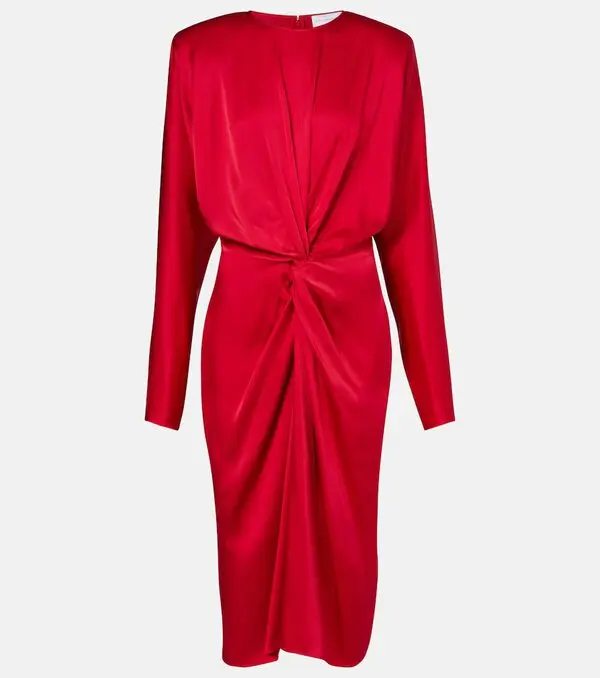 Stella McCartney Twist Satin Midi Dress - Red