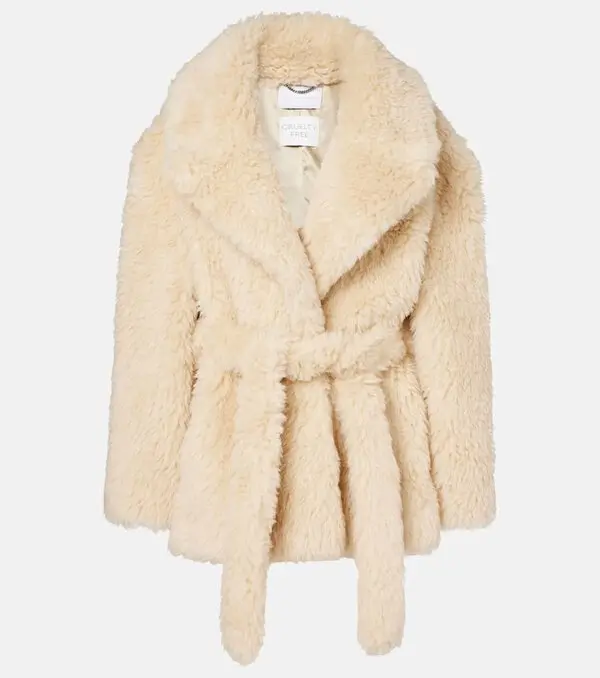 Stella McCartney Wool-blend Teddy Wrap Coat - Beige