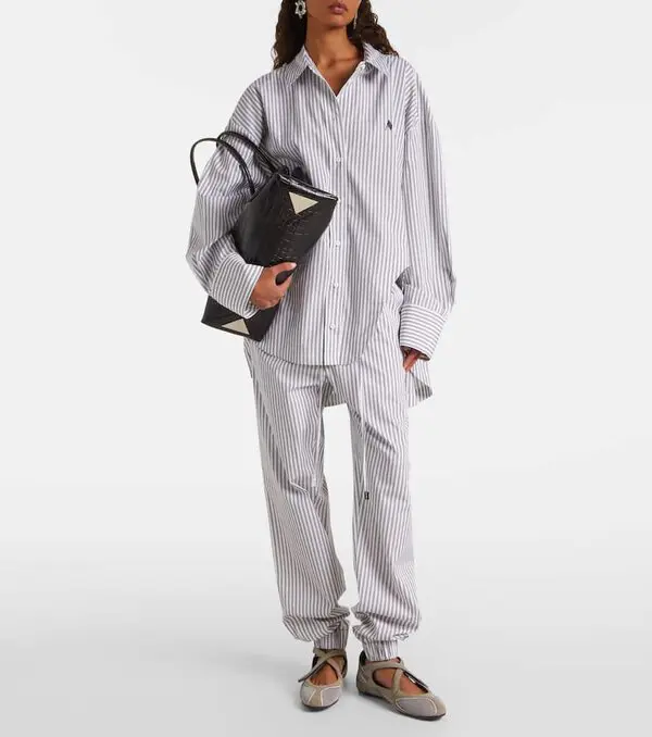 Attico Striped Cotton Track Pants