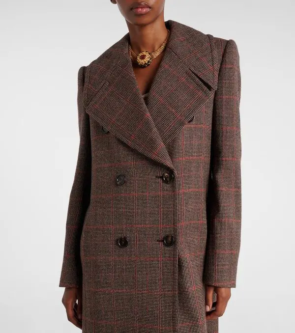 Chloé Checked Double-breasted Virgin Wool Coat