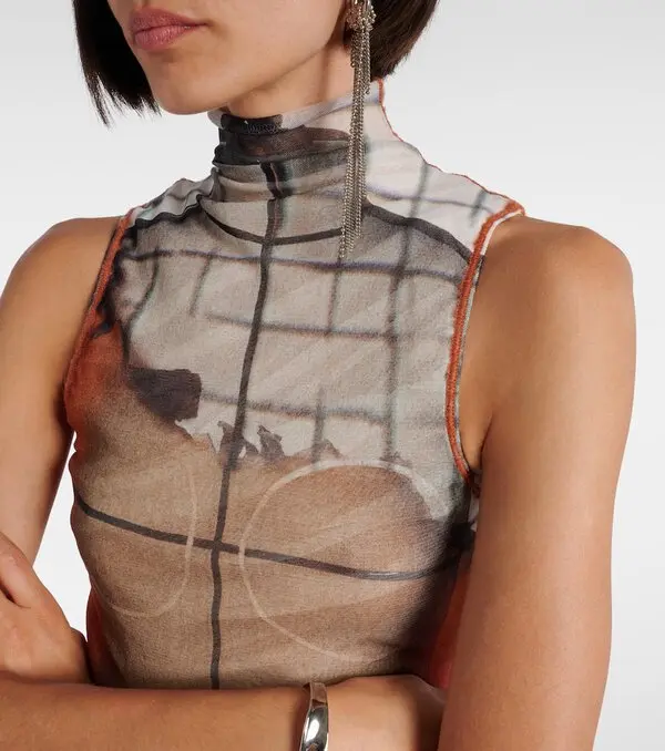 JEAN PAUL GAULTIER Fire Tulle Top