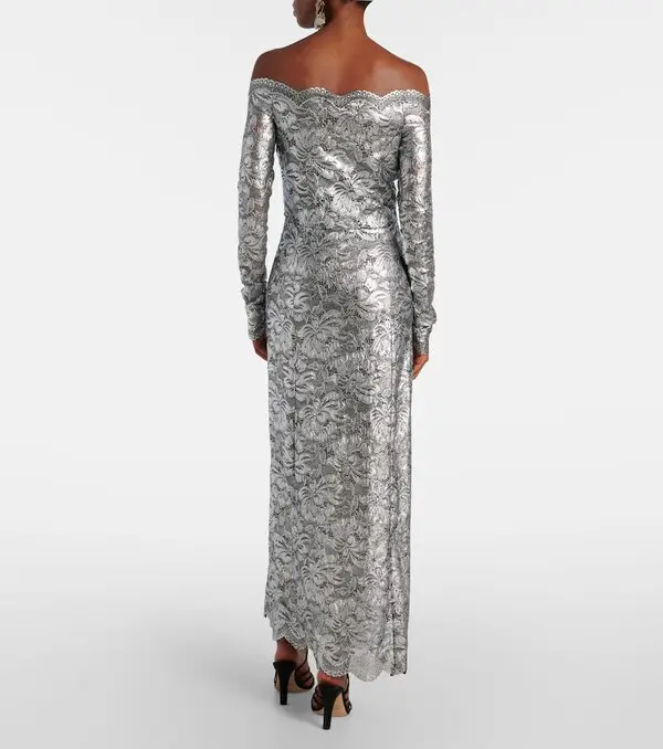 Rabanne Metallic-effect Lace Maxi Dress