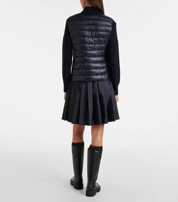 Moncler Down-paneled Virgin Wool Cardigan