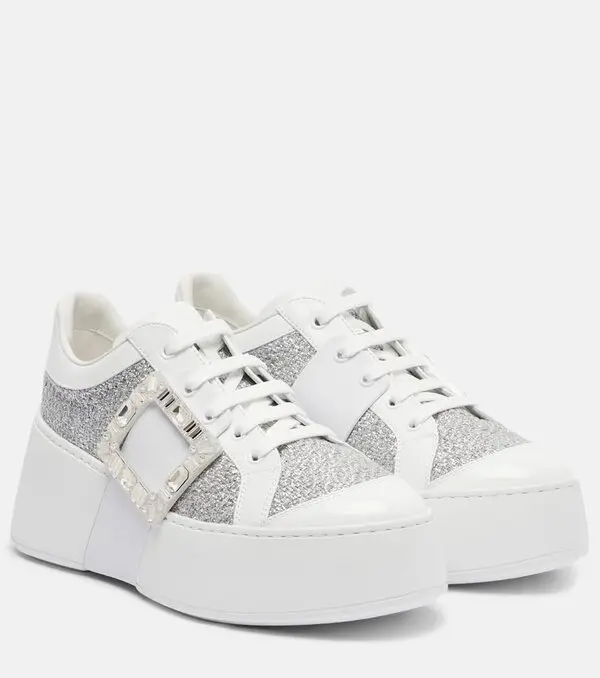ROGER VIVIER Viv' Skate Embellished Sneakers