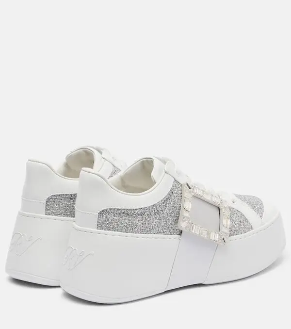 ROGER VIVIER Viv' Skate Embellished Sneakers