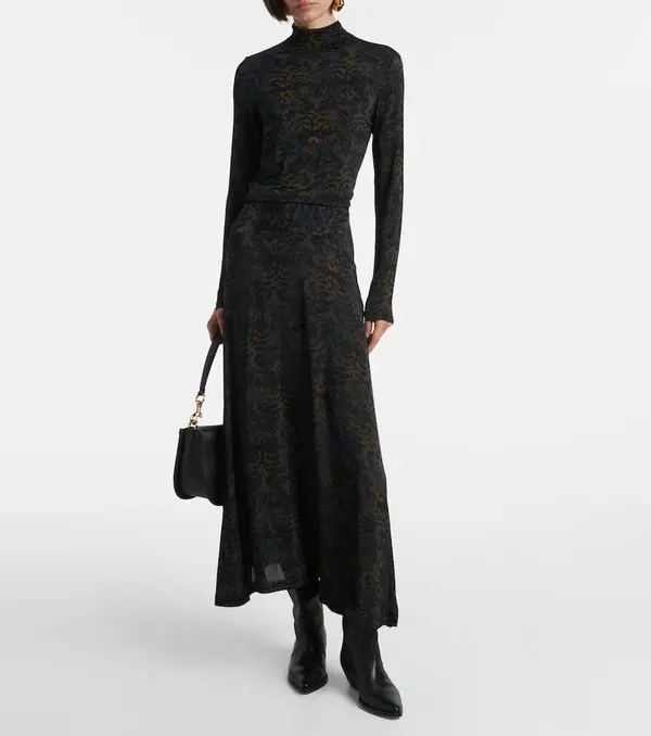 Ulla Johnson Paola Printed Jersey Maxi Skirt