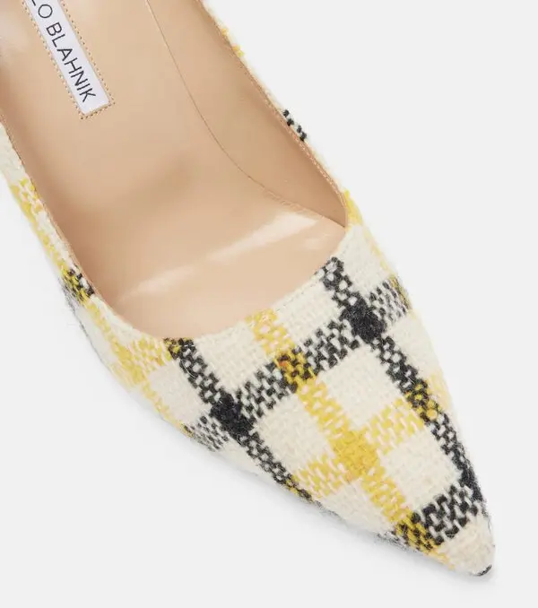 Manolo Blahnik Bb 90 Plaid Pumps - Yellow