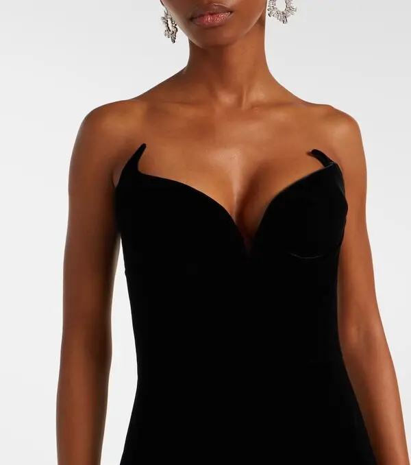 MUGLER Velvet Bustier Dress