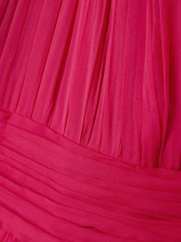 Zuhair Murad Cape-effect Gathered Silk-chiffon Gown