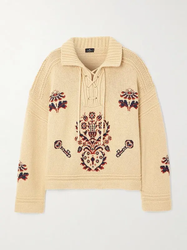 Etro Wool And Cashmere-blend Polo Sweater