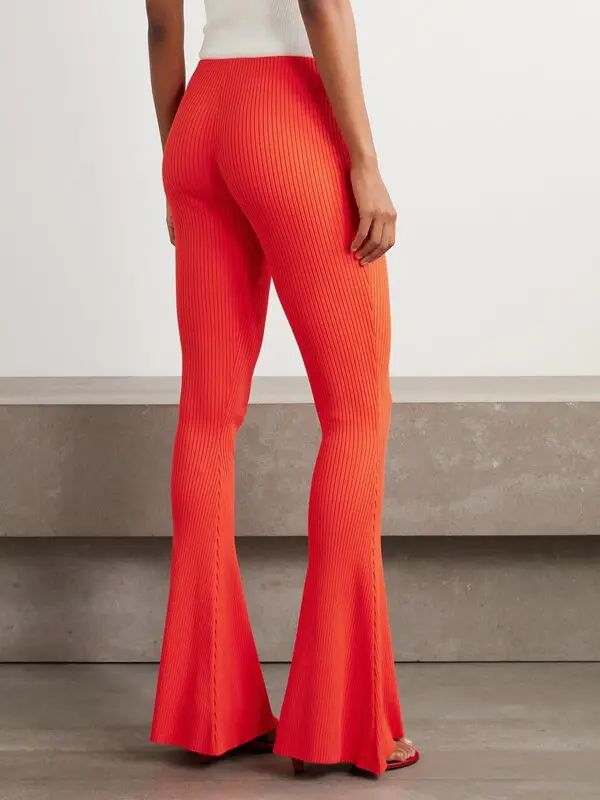 Stella McCartney Recycled Ribbed-knit Flare Pants