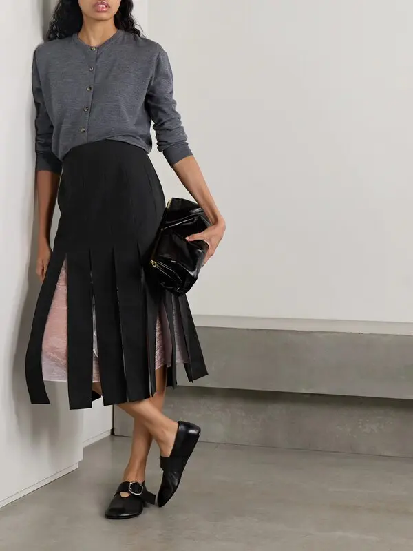 Simone Rocha Cotton-blend Canvas Midi Skirt