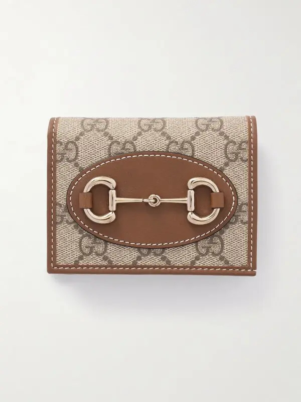 Gucci 1955 Horsebit-detailed Printed Coated-canvas And Leather Wallet - Brown
