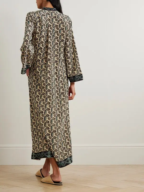 EMPORIO SIRENUSE Jenna Kamares Printed Silk-voile Kaftan