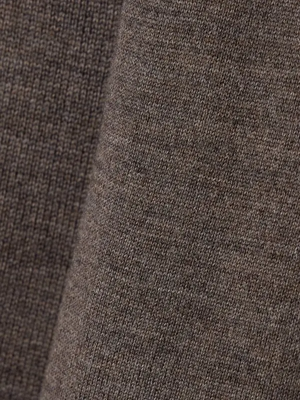 Staud Canal Wool Turtleneck Top With Detachable Scarf - Brown