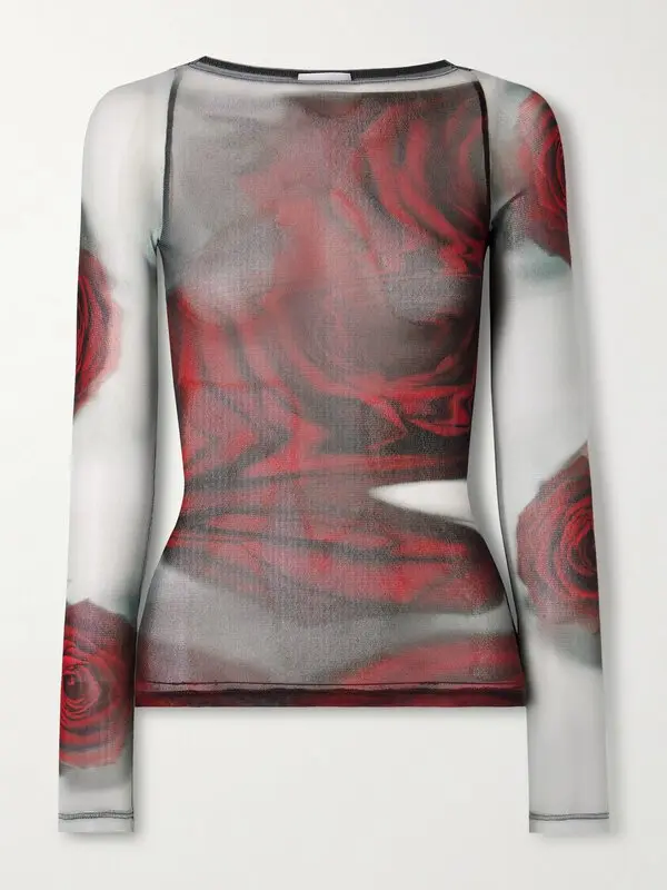 Jean Paul Gaultier Printed Mesh Top - Multi
