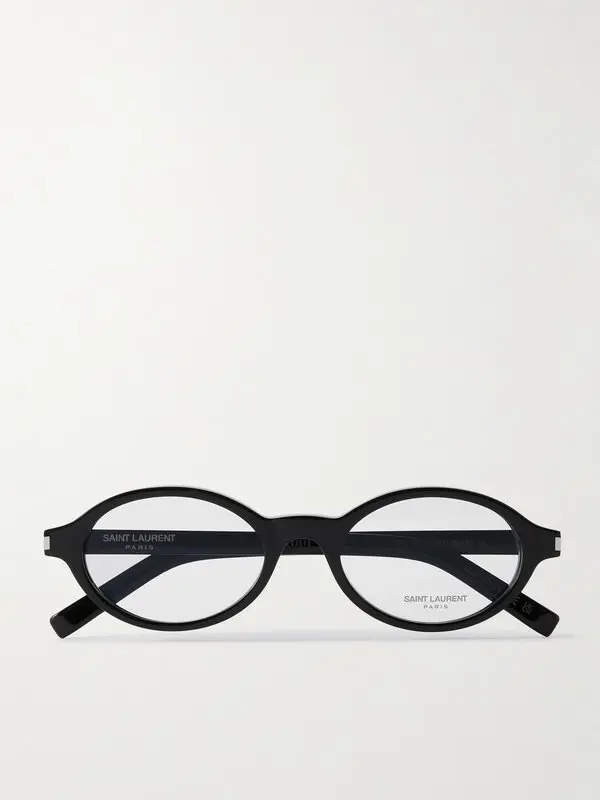 Saint Laurent Oval-frame Acetate Optical Glasses - Black