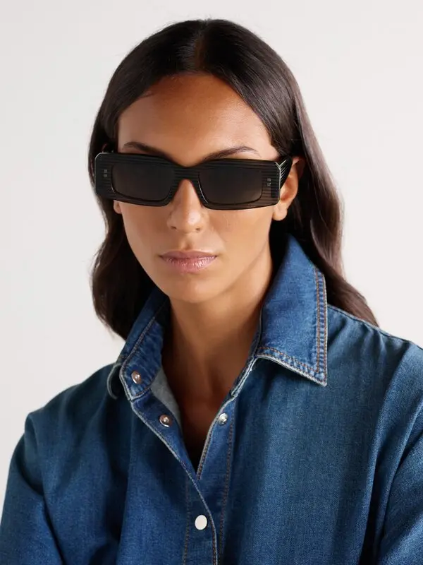 Alaïa Rectangular Textured-acetate Sunglasses