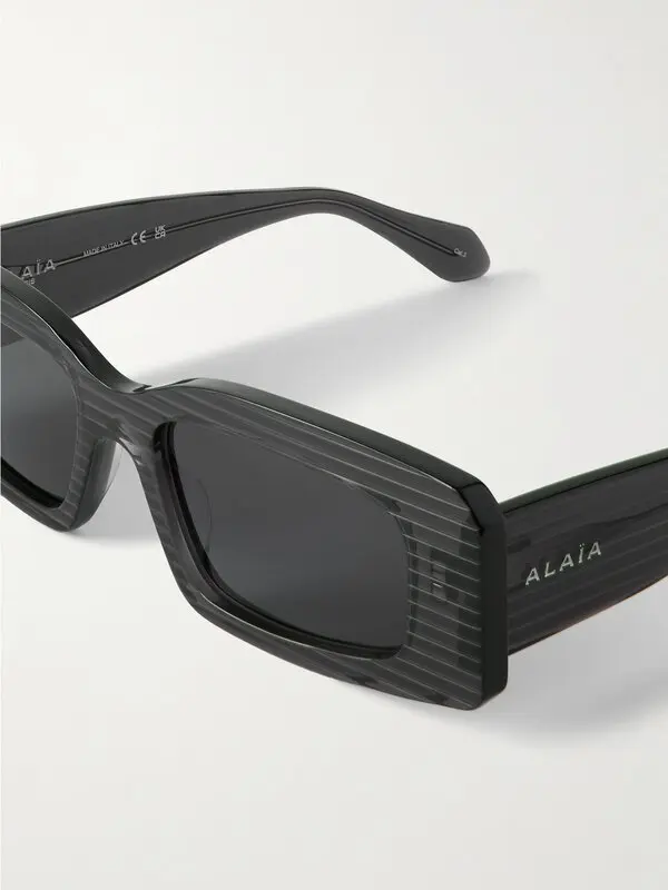 Alaïa Rectangular Textured-acetate Sunglasses