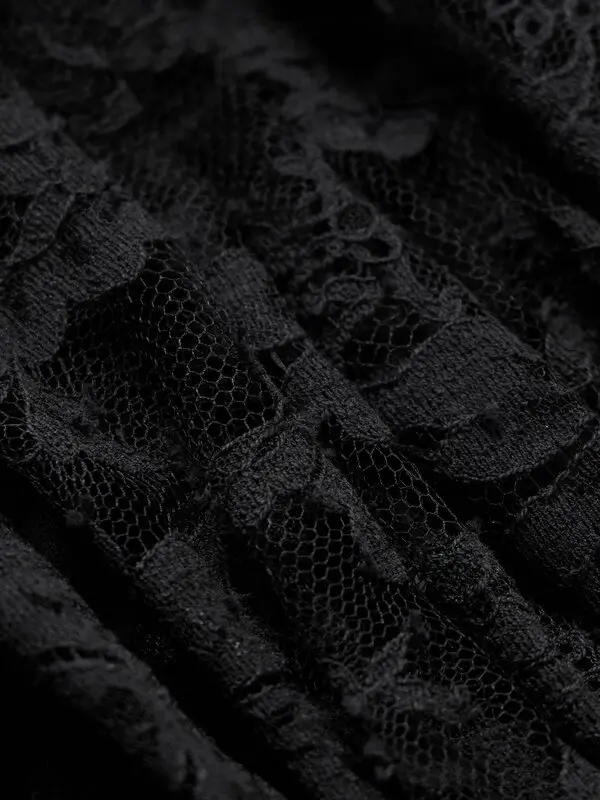 Alessandra Rich Bow-detailed Velvet And Lace Gown